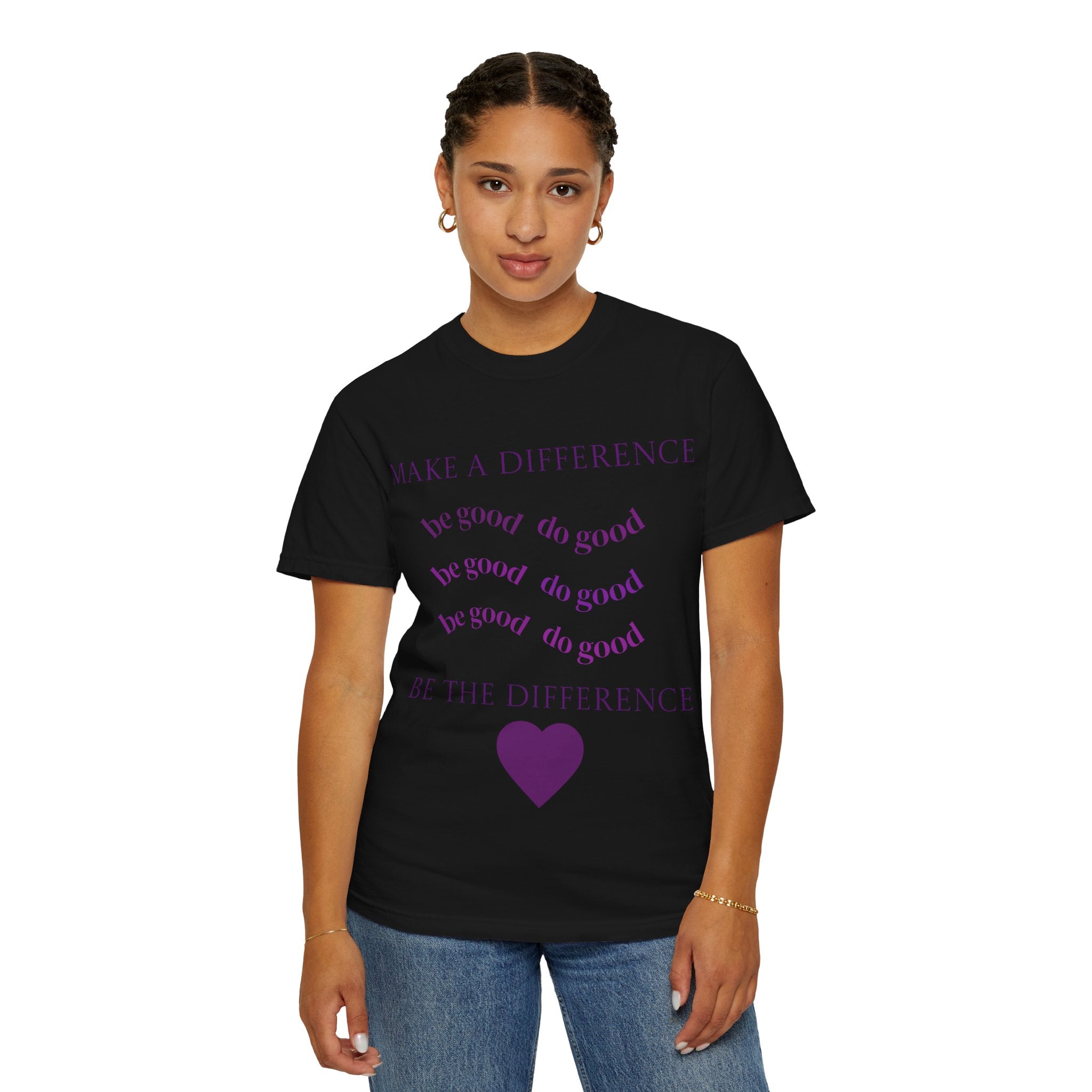 Make a Difference heart T-Shirt | Positive Message tee – PURPLE LOVE ...